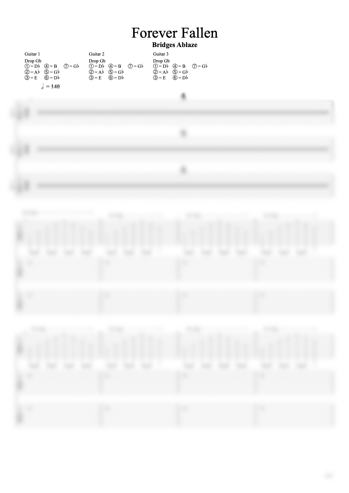 Forever Fallen Guitar Tabs – Bridges Ablaze